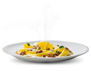 Thin pasta squares and fine veal ragout - Ferrari Trento